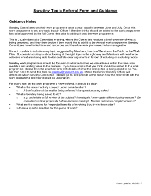 Fillable Online democracy newport gov Scrutiny Topic Referral Form and ...