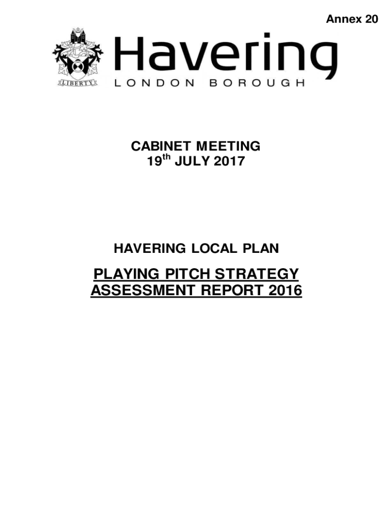 Fillable Online Havering Playing Pitch Strategy and Action Plan 2016 ...