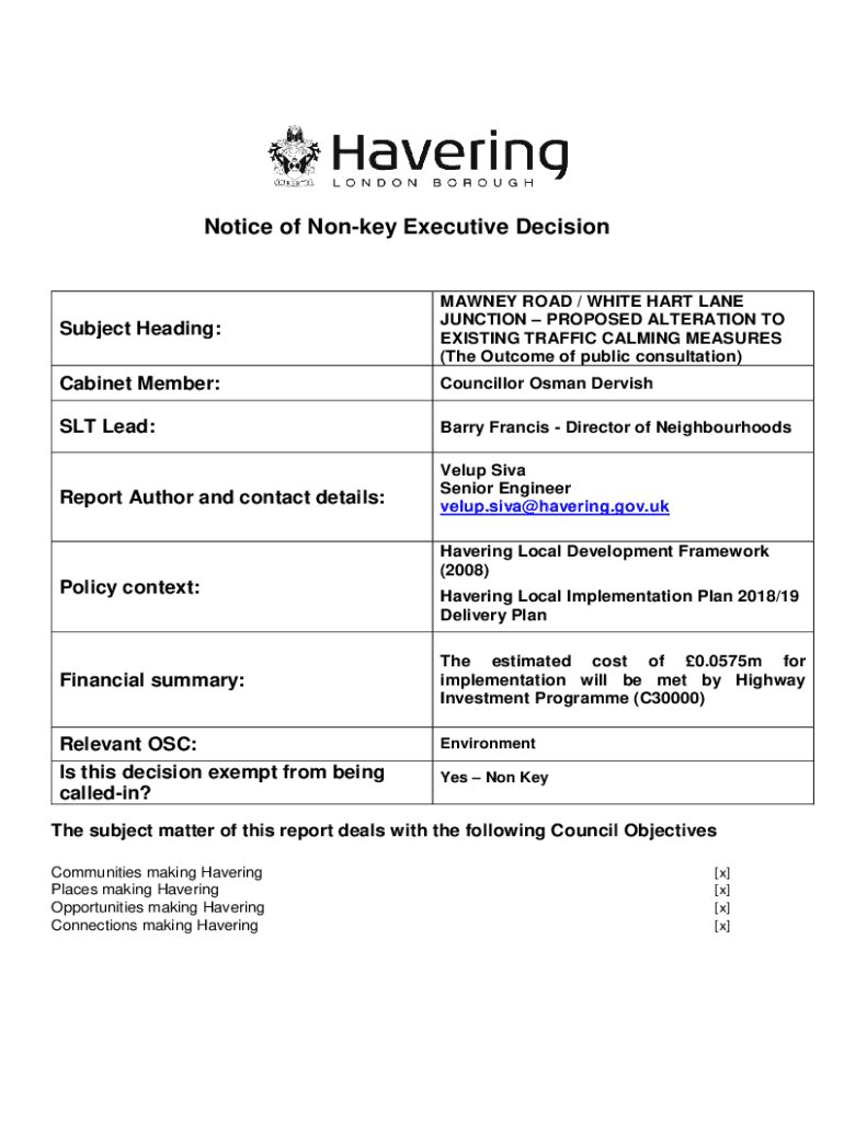 Fillable Online Public consultation Letter - Mawney Road / White Hart ...