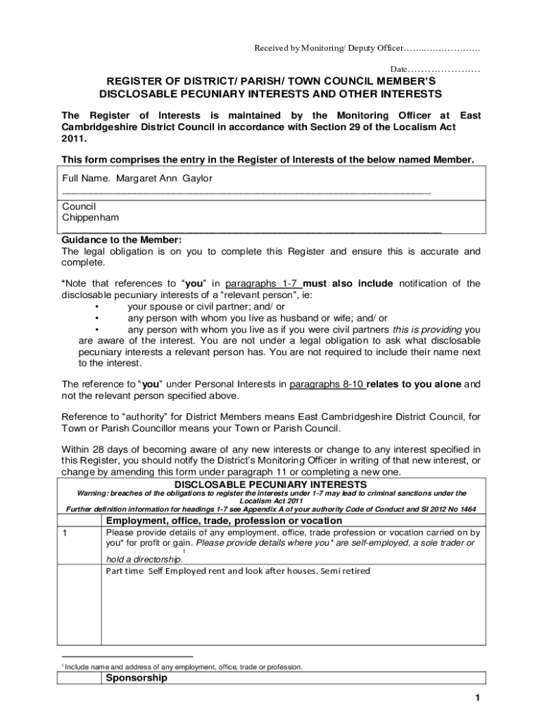 Fillable Online Registration of Interest form - New Code of Conduc Fax ...
