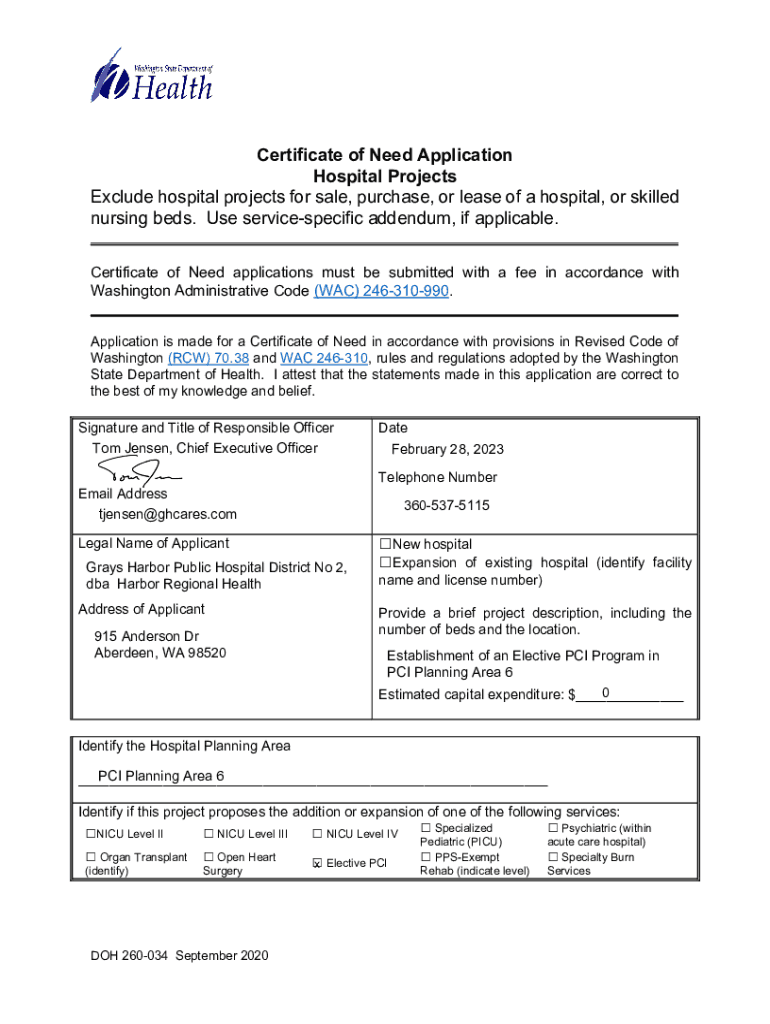Fillable Online doh wa Understanding the Value of a Certificate of Need Fax Email Print - pdfFiller