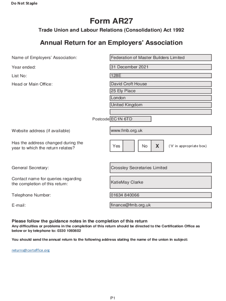 Fillable Online Federation of Master Builders Limited Fax Email Print - pdfFiller