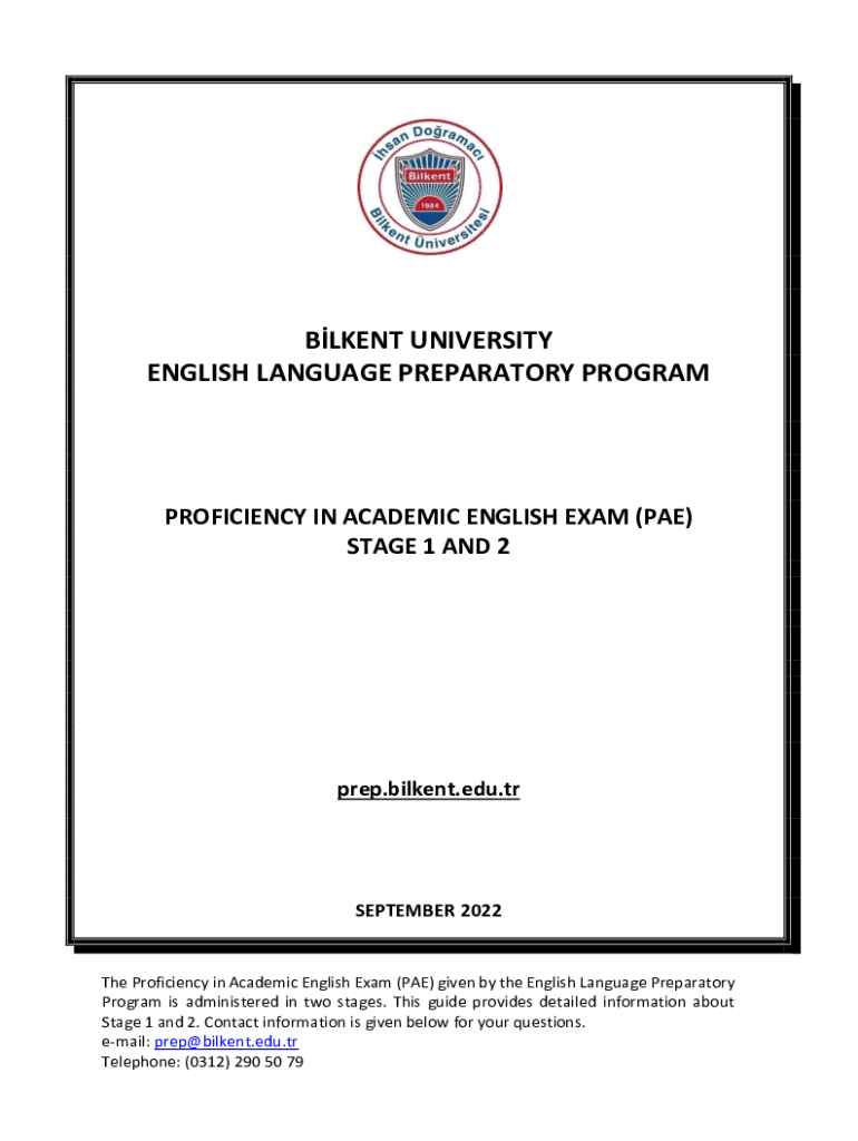 Fillable Online Proficiency in Academic English (PAE) Exam Stage I and ...