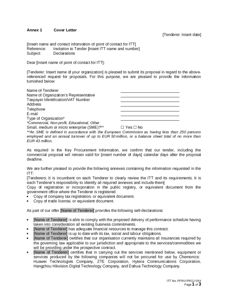ESA Unclassified - For Official Use Appendix 3 to AO/1- ... Doc Template | pdfFiller