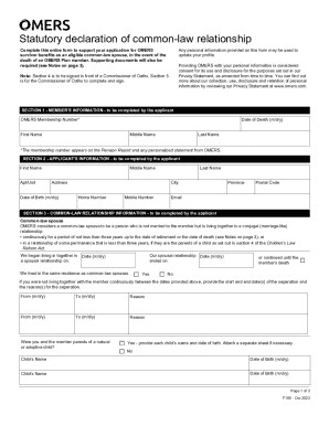 Fillable Online Statutory declaration of common-law relationship - Form ...