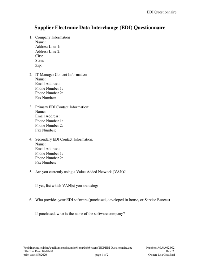 Fillable Online What is Electronic Data Interchange (EDI)?Definition from ... Fax Email Print ...