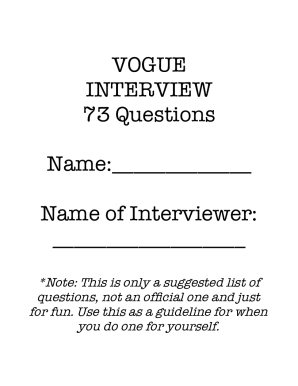 Fillable Online 73 Vogue questions challenge list: Are you up for the ...