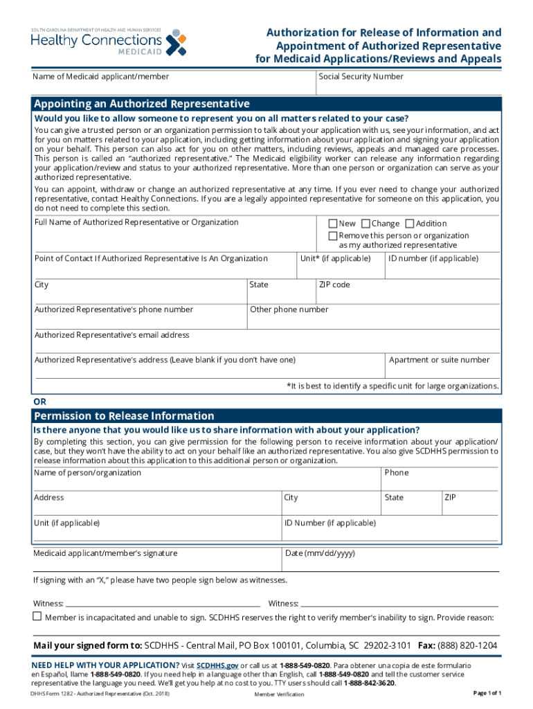 Fillable Online Indiana Medicaid: Members: Authorized Representative ...