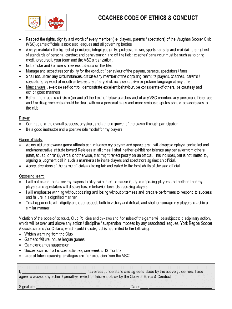 Fillable Online AC Global Code of Ethics for Coaches, Mentors and ...