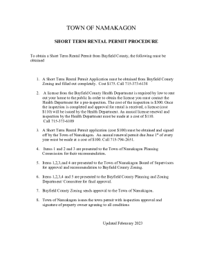 Fillable Online short term rental permit procedure Fax Email Print ...
