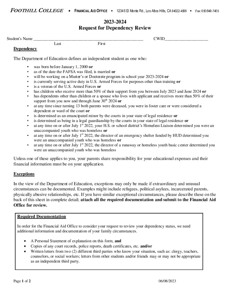 Fillable Online Financial Aid - Student Forms Fax Email Print - pdfFiller