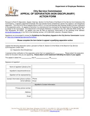 Fillable Online city milwaukee Civil Service Commission - Civil service ...