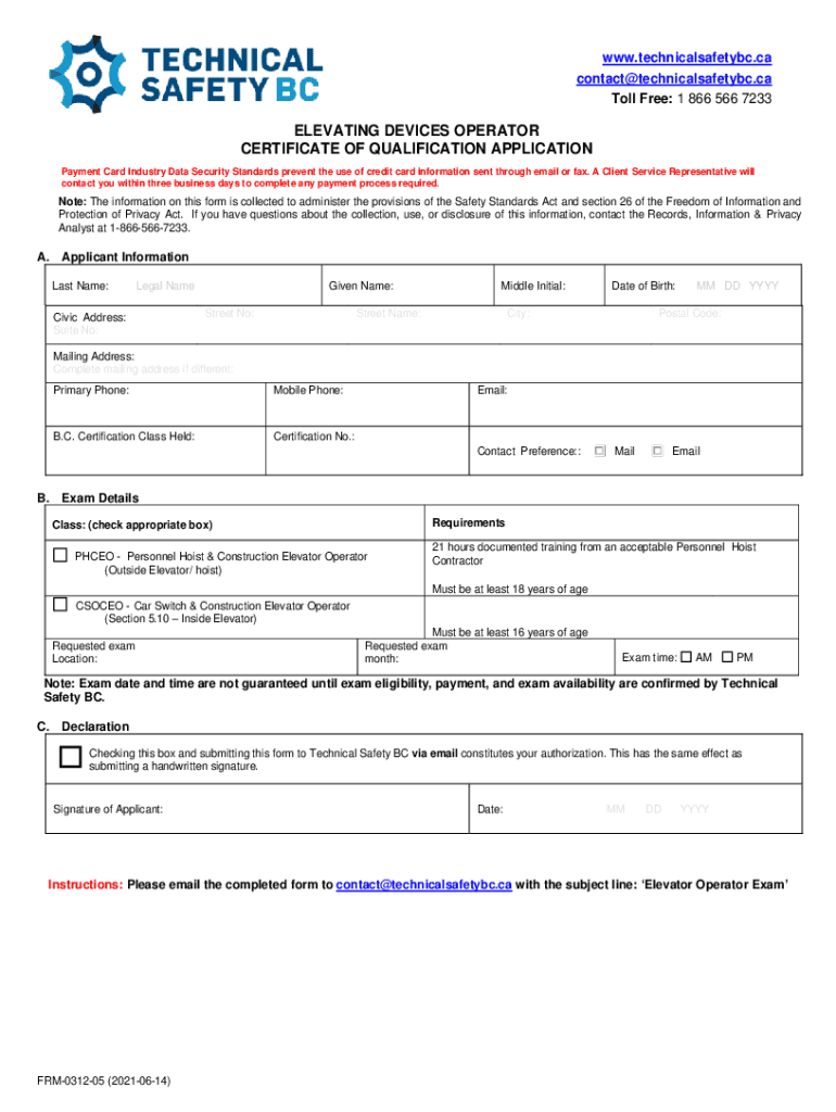 Fillable Online ELEVATING DEVICES OPERATOR CERTIFICATE OF ... Fax Email Print - pdfFiller