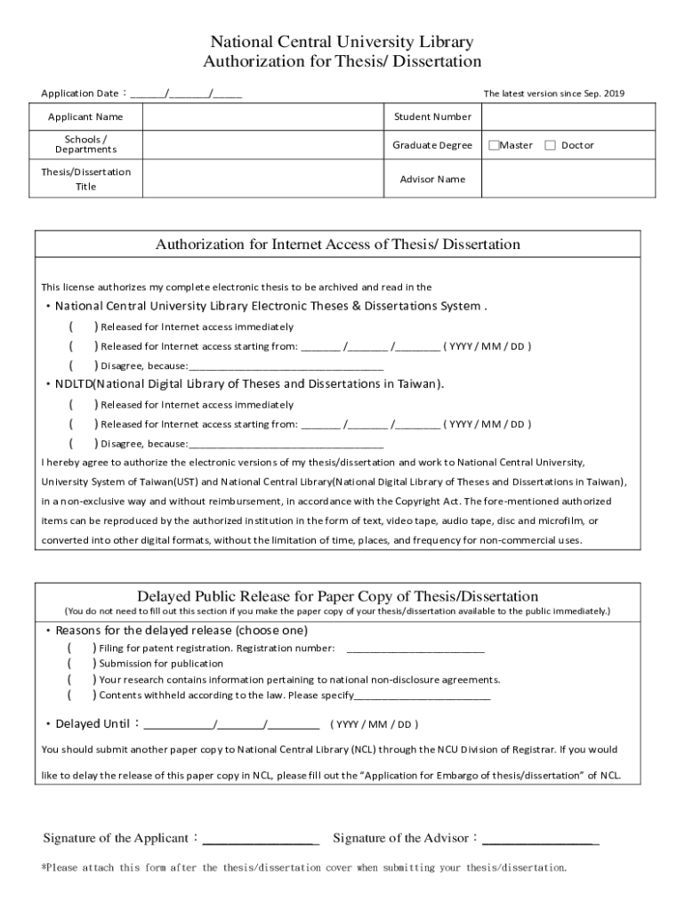 Fillable Online Application Forms - NCU Library - National Central ...