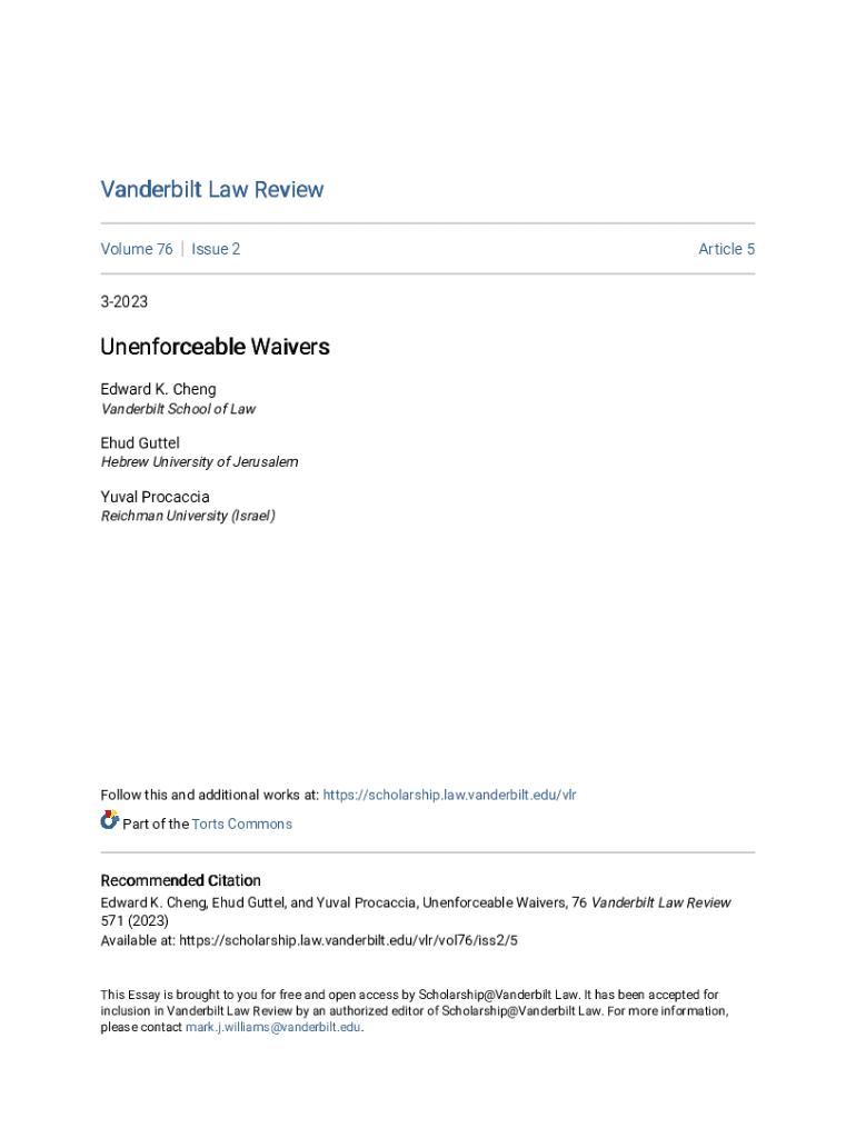 Fillable Online Unenforceable Waivers Fax Email Print - pdfFiller