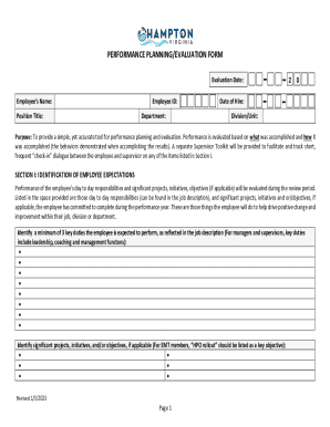 Fillable Online Employee Performance Evaluation Form - Employee ...