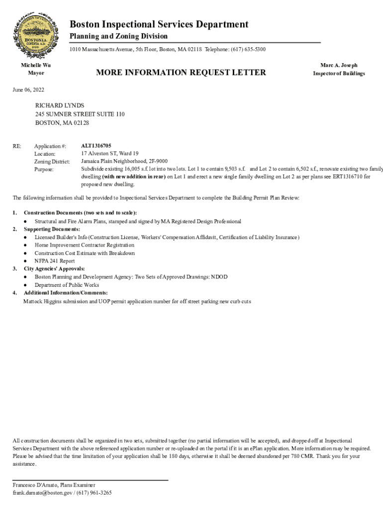 Fillable Online Boston Inspectional Services Department - Google Groups ...