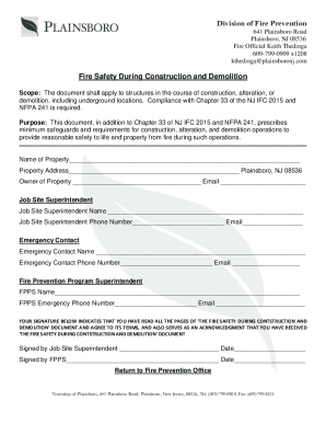 Fillable Online Division of Fire Prevention Fire Safety During ...