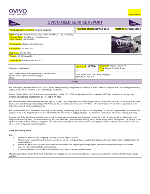 Fillable Online Field Service Report Template (Guide For Service ...