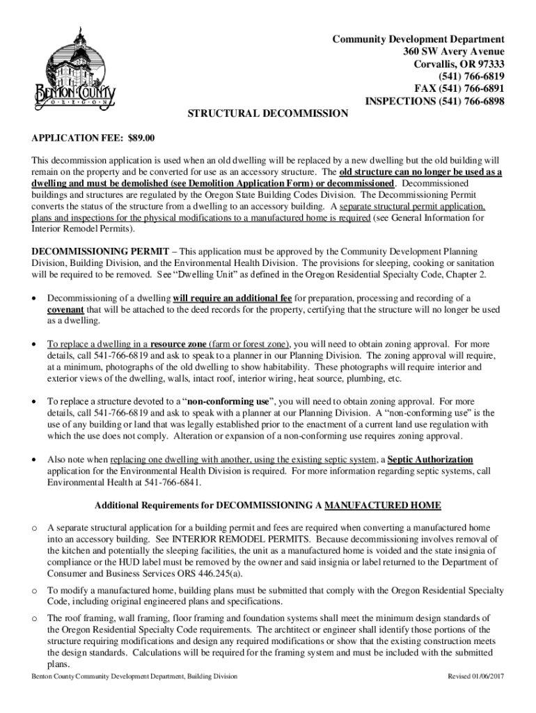 Fillable Online STRUCTURAL DECOMMISSION Fax Email Print - pdfFiller