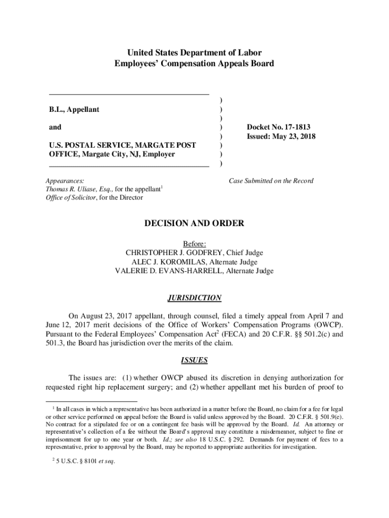 Fillable Online Fillable Online 15-1216: B.L. and U.S. POSTAL SERVICE ...