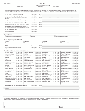 Fillable Online Eaglesoft Medical History - Birth Date Fax Email Print ...