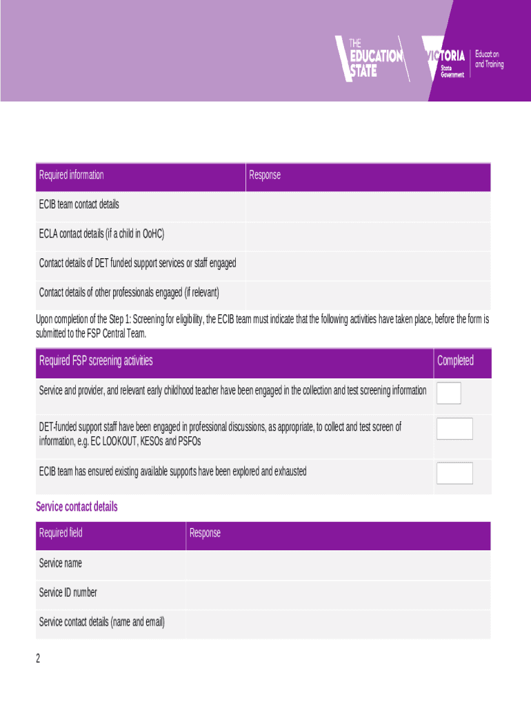 Flexible Support Package Screening Doc Template | pdfFiller