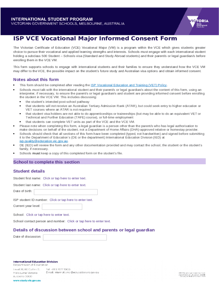 Victorian Certificate of Education (VCE) Vocational Major Doc Template ...