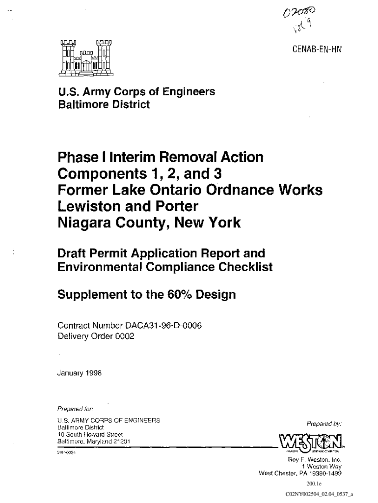 Fillable Online Phase I Interim Removal Action Components 1, 2, and 3 ...