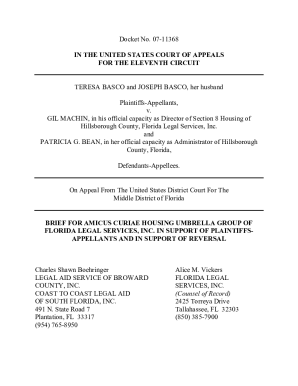 Fillable Online Docket No. 07-11368 IN THE UNITED STATES COURT OF ...