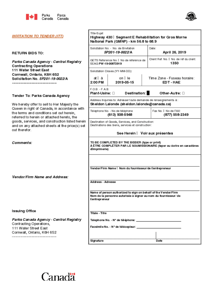 Fillable Online Multi-species Action Plan for Gros Morne National Park ...