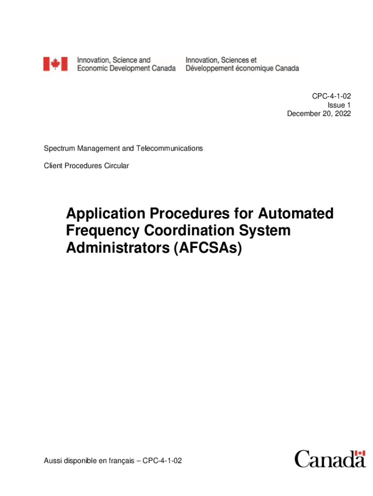Fillable Online Application Procedures For Automated Frequency