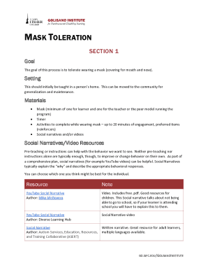 Fillable Online Tolerance of face coverings for children with autism ...