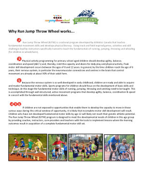Fillable Online Physical literacy improves with the Run Jump Throw ...