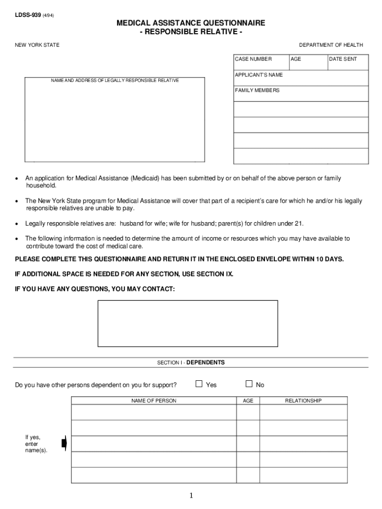 Fillable Online LDSS-939 (Rev Fax Email Print - pdfFiller