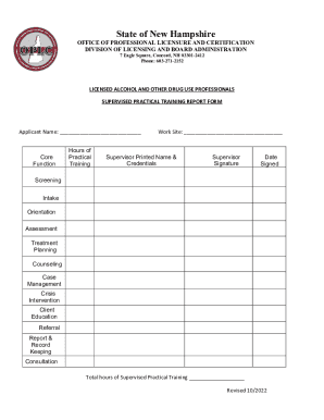 Fillable Online Supervised Practical Training Report Form.pdf Fax Email ...