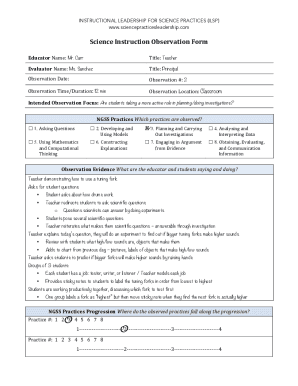 Fillable Online Grade 1 Observation Form final.docx Fax Email Print - pdfFiller