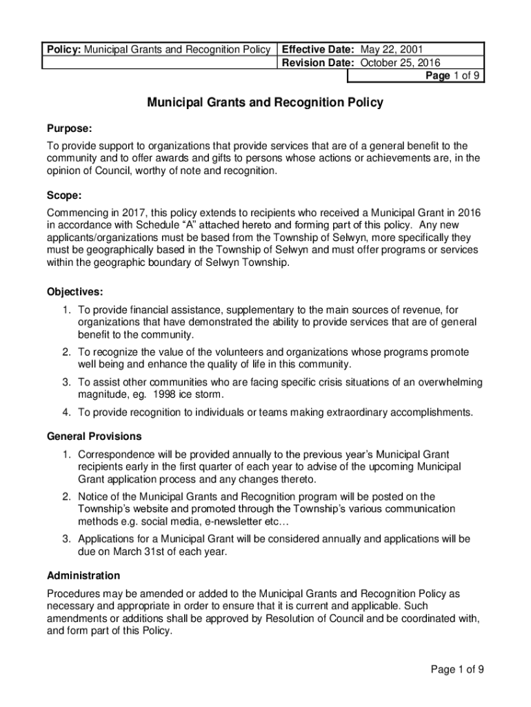 Fillable Online resolution to revise policy 4335 on employee awards and ...