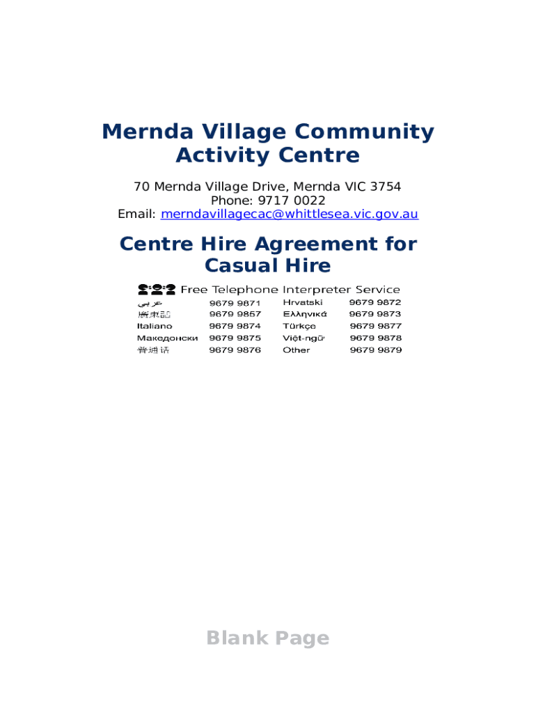 mernda-village-community-activity-centre-hire-agreement- ... Doc ...
