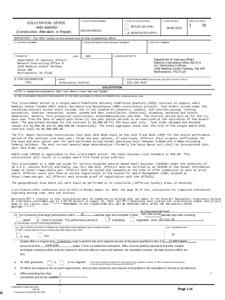 a.1 schedule - VA Vendor Portal Doc Template | pdfFiller