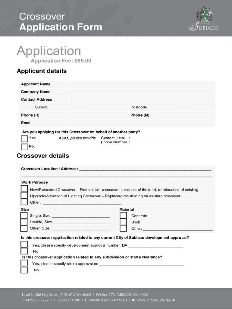 Fillable Online Application Form Crossover - Frequently Asked Questions Fax Email Print - pdfFiller