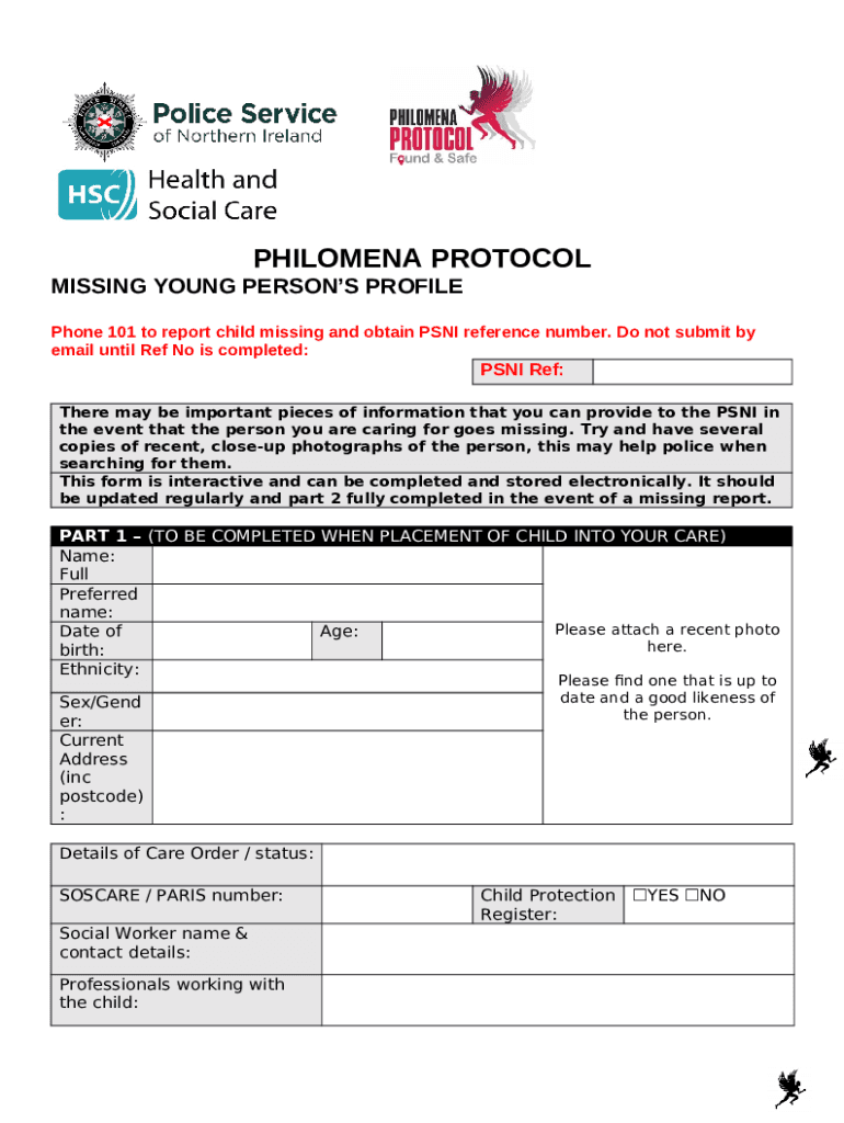 Children and Young People who go Missing from Home or Doc Template | pdfFiller