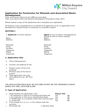 Application for Permission for Minerals and ... Doc Template | pdfFiller