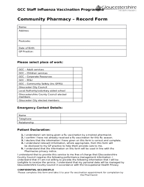 Community Pharmacy - Record Doc Template | pdfFiller