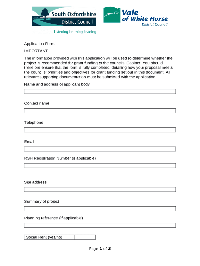 Section 106 funding application Doc Template | pdfFiller