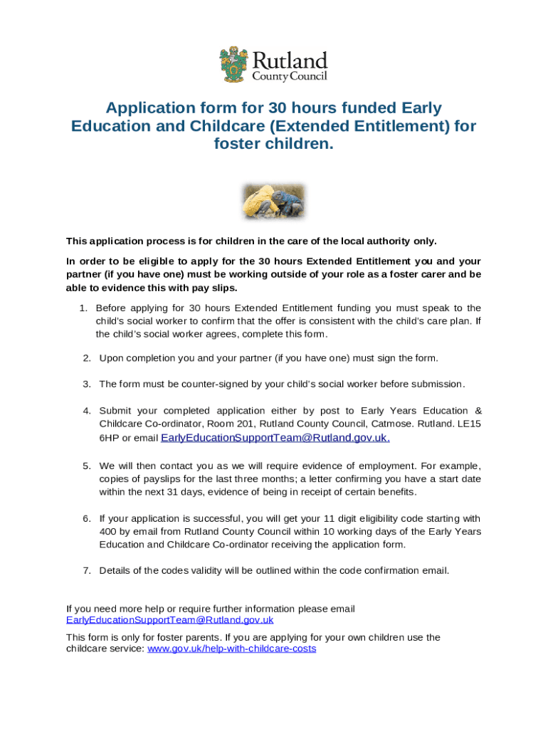 Application for 30 Hours funded Early Education and ... Doc Template ...
