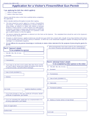 107 - Application for a Visitor's Firearm or Shotgun Permit Doc ...
