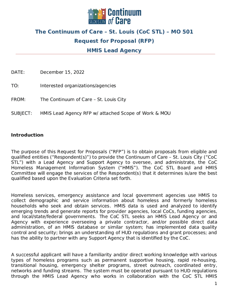 FY 2022 HUD Continuum of Care Competition: Request for ... Doc Template | pdfFiller