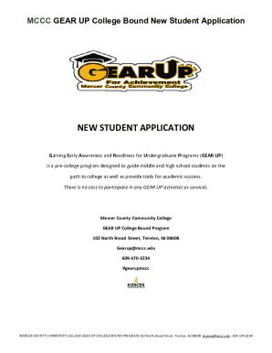 Fillable Online NJ GEAR UP/ College Bound Programs Fax Email Print ...
