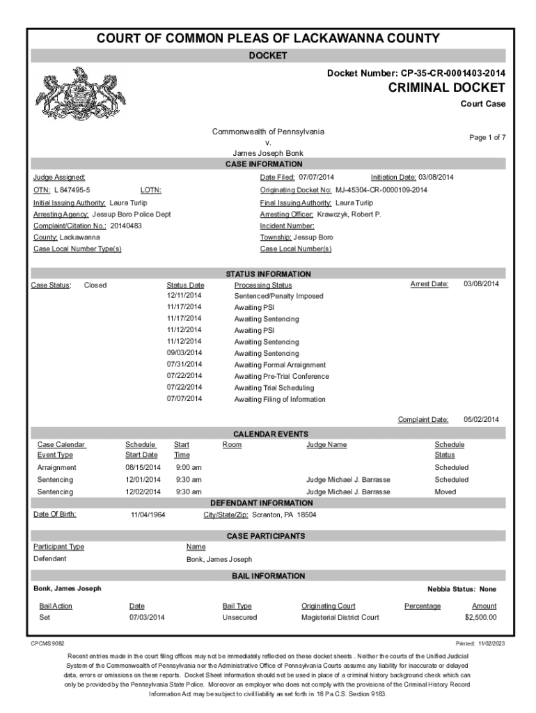 Fillable Online James Joseph Bonk Fax Email Print - pdfFiller